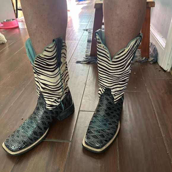 Ariat | Shoes | Ariat Zebra Print Cowboy Boots | Poshmark